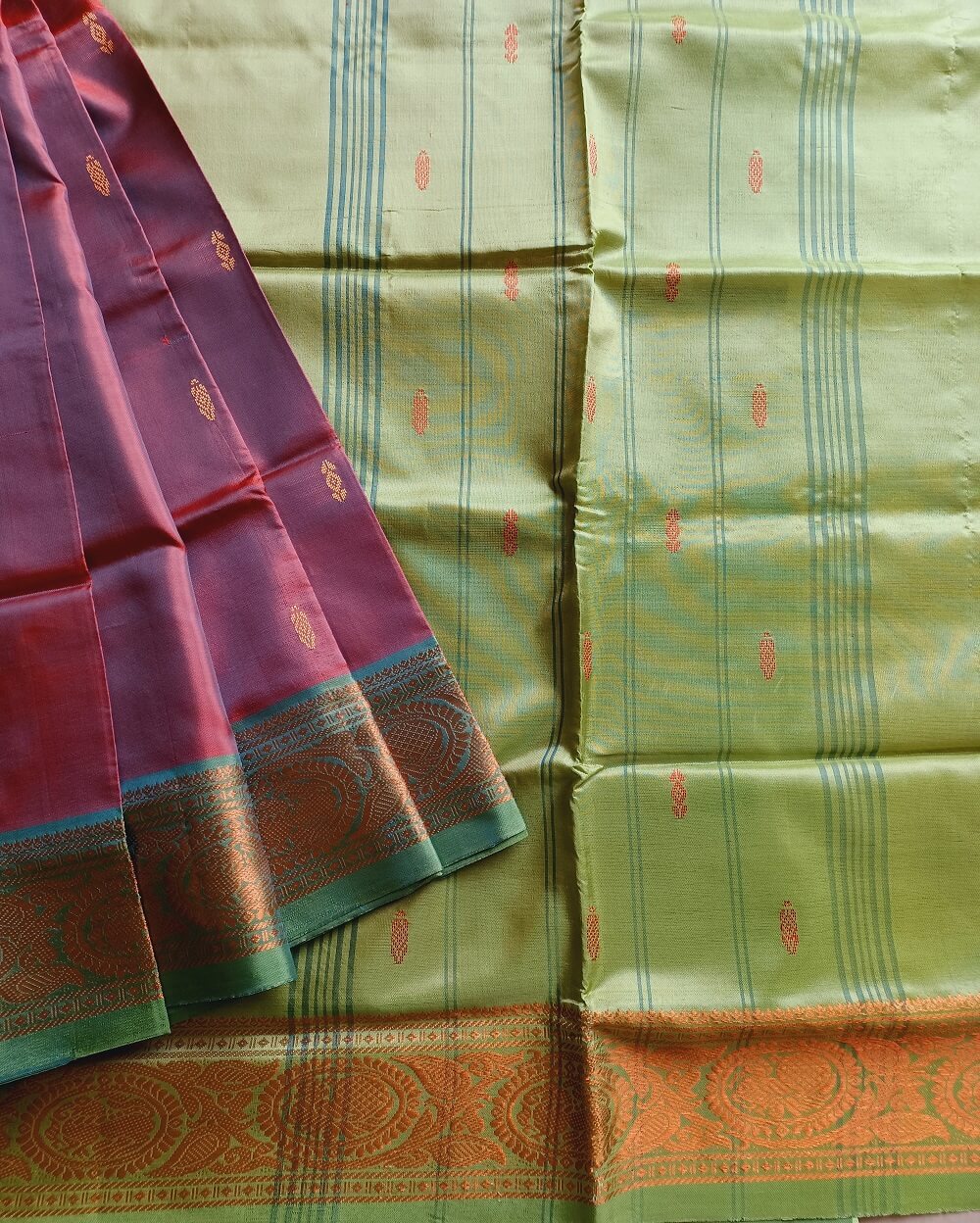 Banana Pith Saree Mauve Pink - Trisha Handwoven Saree
